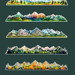 Autumn Mountain Forest Landscape Sticker - Waterproof Outdoorsy ...