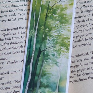 Pretty Green Bookmark, Foliage Watercolor, Cute Peaceful Trees ...