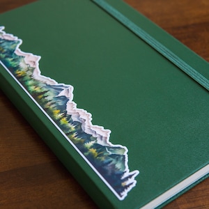 Watercolor Mountain Forest Landscape Sticker - Waterproof Nature ...