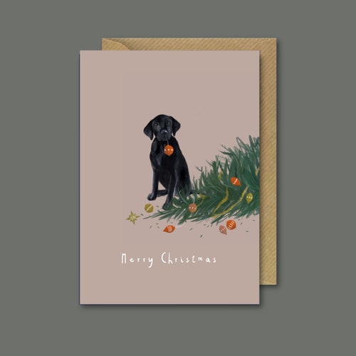 Yellow Labrador Christmas Card 148mm X 148mm Dog Xmas - Etsy UK