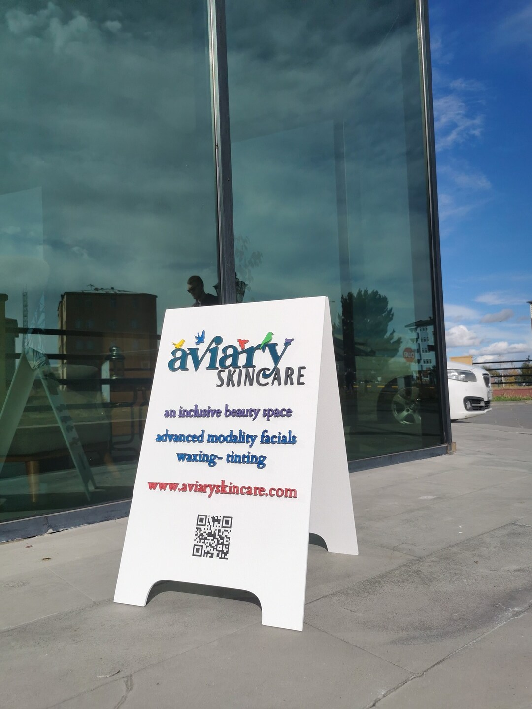 Sidewalk Sign With QR - Pavement Sign - Ground Sign - Any Size - Any ...