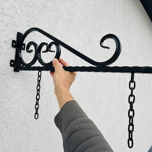 Industrial Metal Sign Bracket: Custom Wall Hanging With Chains - Etsy