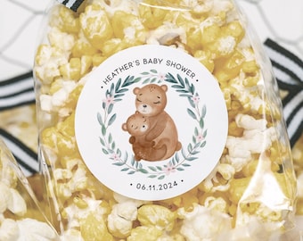 Circle Labels for Popcorn Favor Bags Popping With Excitement Baby ...