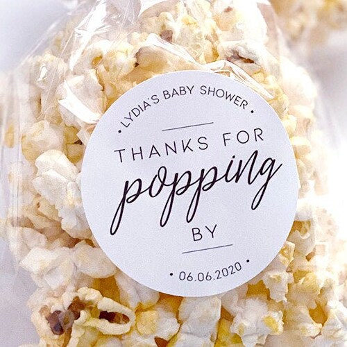 Editable Thanks for Popping by Gift Popcorn Favor Tag String - Etsy
