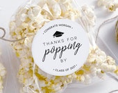 Graduation Popcorn Favor Glossy Circle Labels Popcorn Favor - Etsy