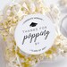Graduation Popcorn Favor Glossy Circle Labels Popcorn Favor Bag Labels ...