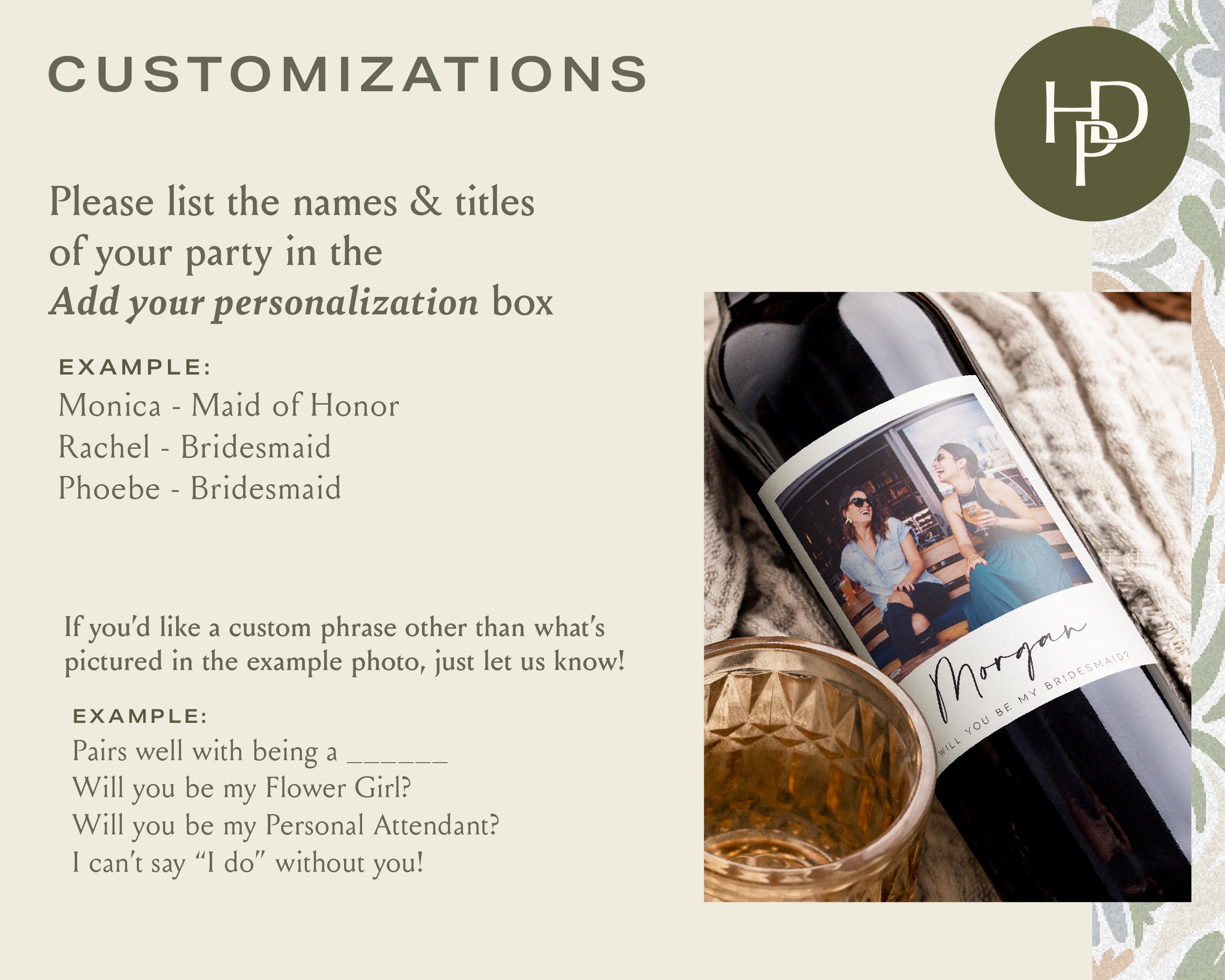 Printed Bridesmaid Proposal Wine Label Glossy Full Wine or - Etsy