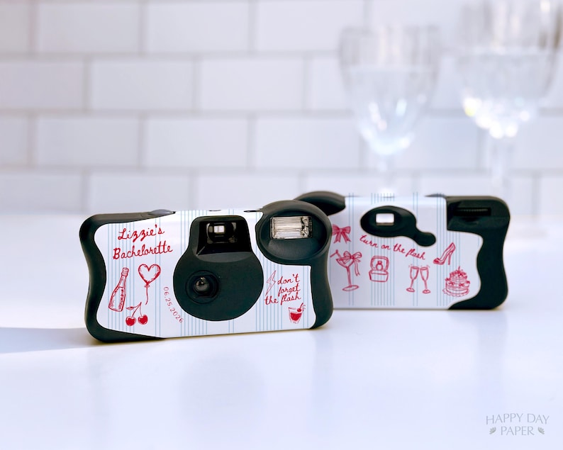 Coquette Wrap for Disposable Camera Bachelorette Party • Label Only ...