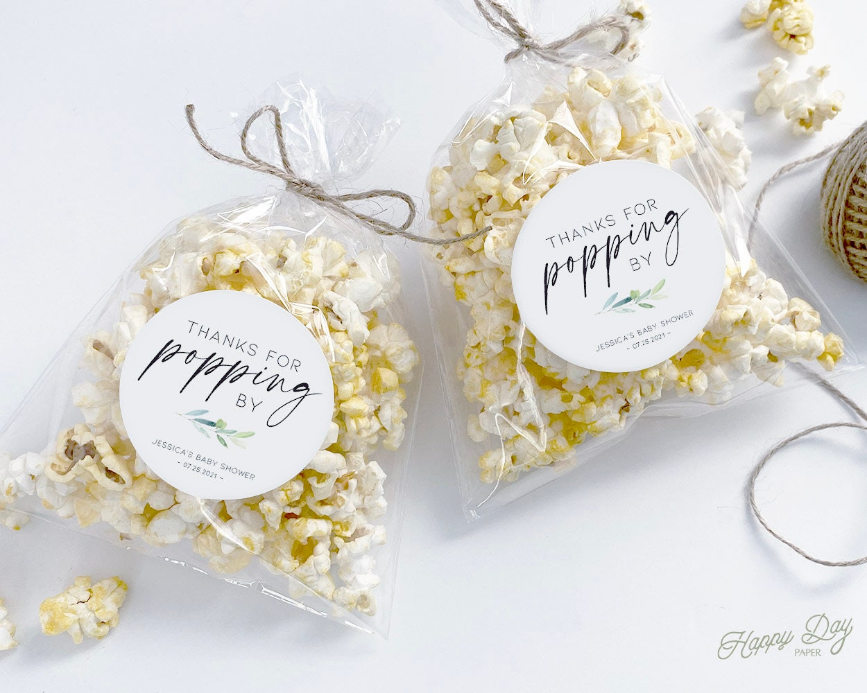 Thanks for Popping by Glossy Circle Popcorn Labels Popcorn - Etsy