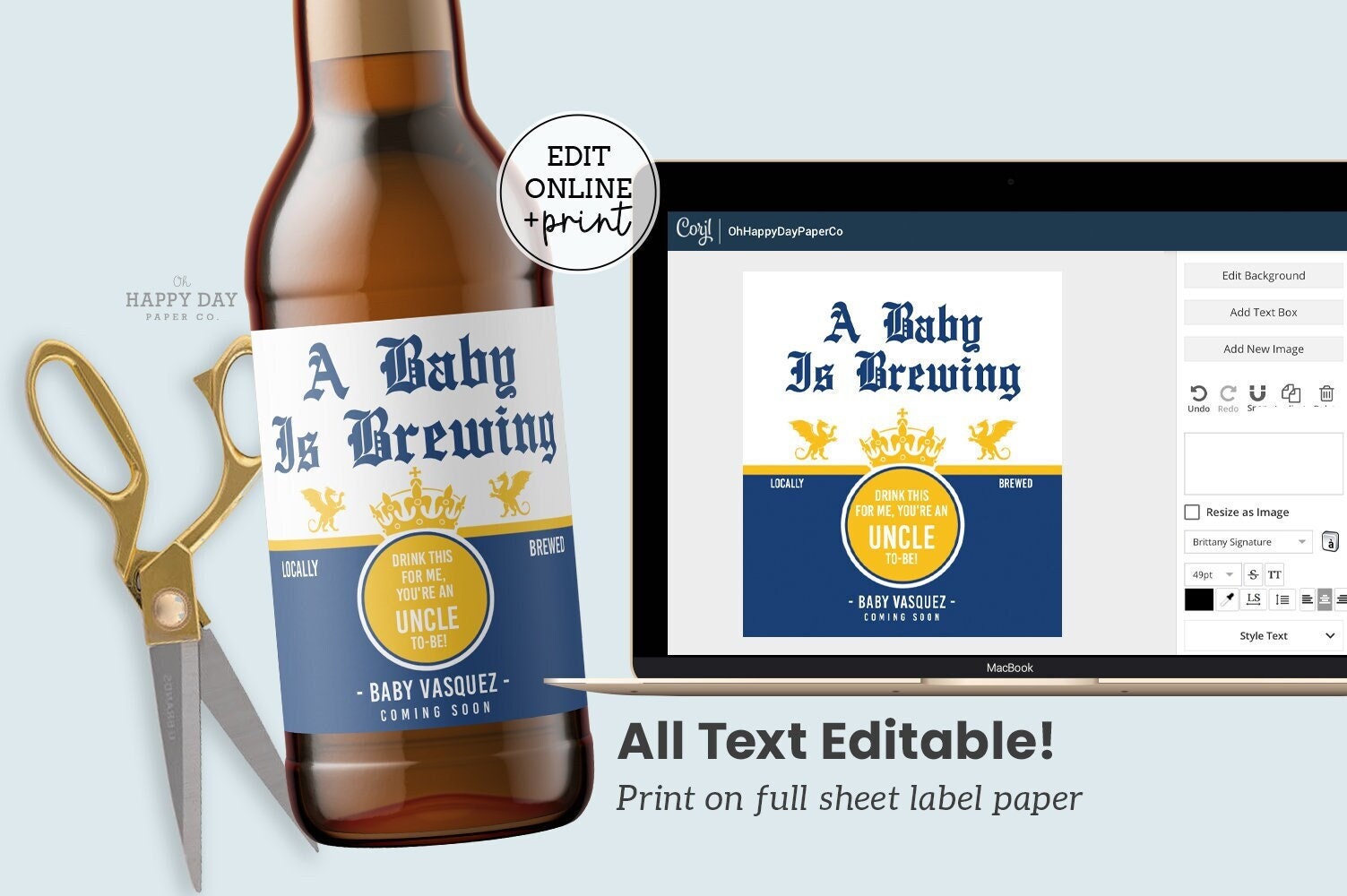 Printable Pregnancy Announcement Beer Label A Baby is | Etsy