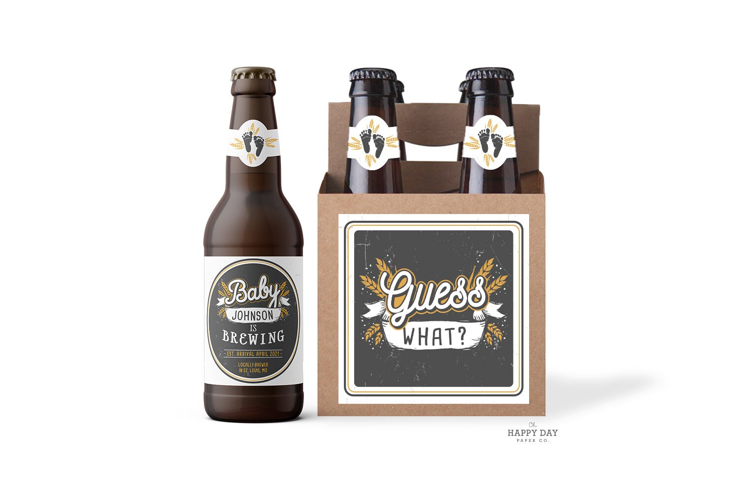 Baby Announcement Baby Is Brewing Beer Labels & Optional | Etsy