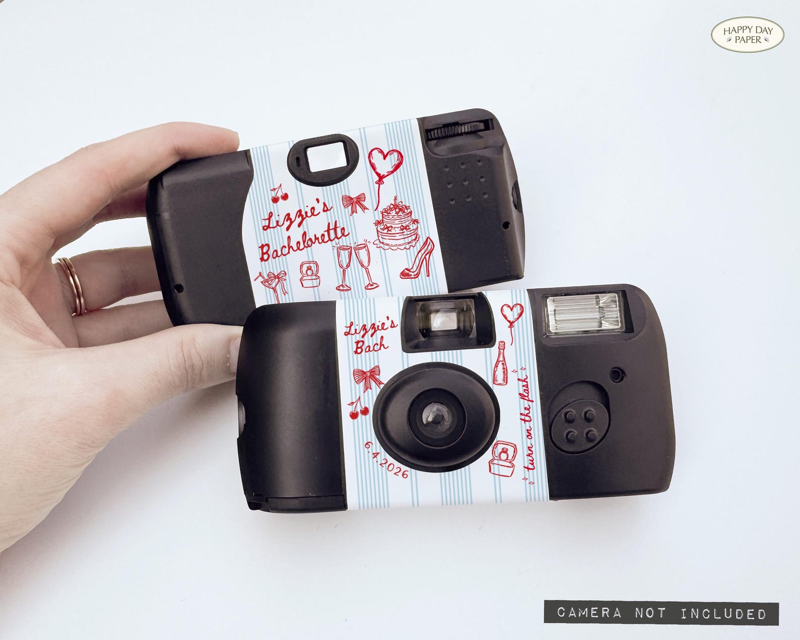 Coquette Wrap for Disposable Camera Bachelorette Party • Label Only ...