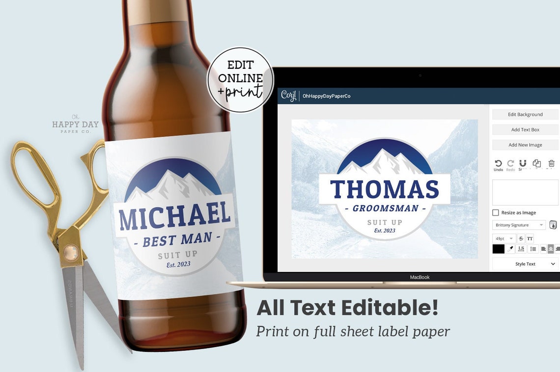 Printable Groomsman Beer Label Template Editable Printable - Etsy