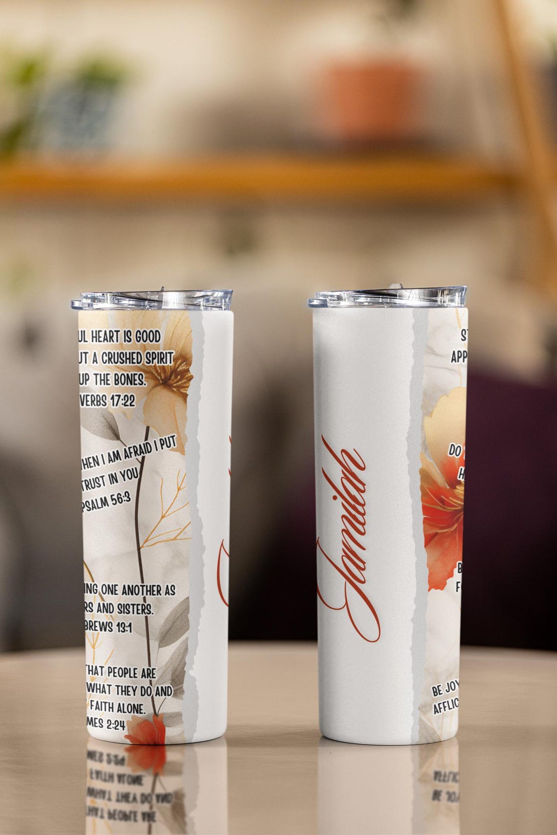 Personalized Bible Tumbler, Personalized Scripture Tumbler, Bible Verse ...