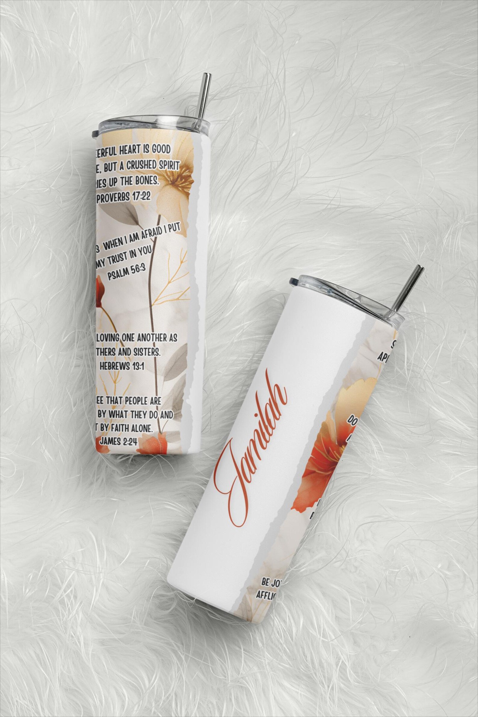 Personalized Bible Tumbler, Personalized Scripture Tumbler, Bible Verse ...