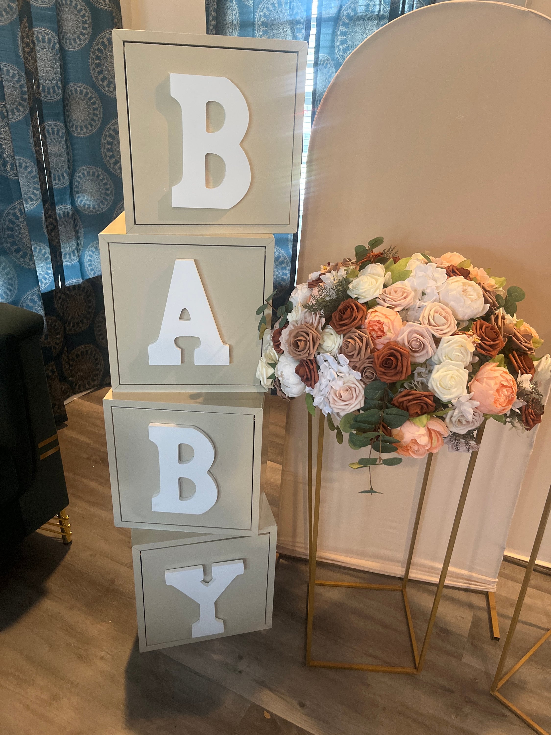 Baby Shower Boxes/cabinets, 14” Block Letters, Large Wooden Alphabet ...