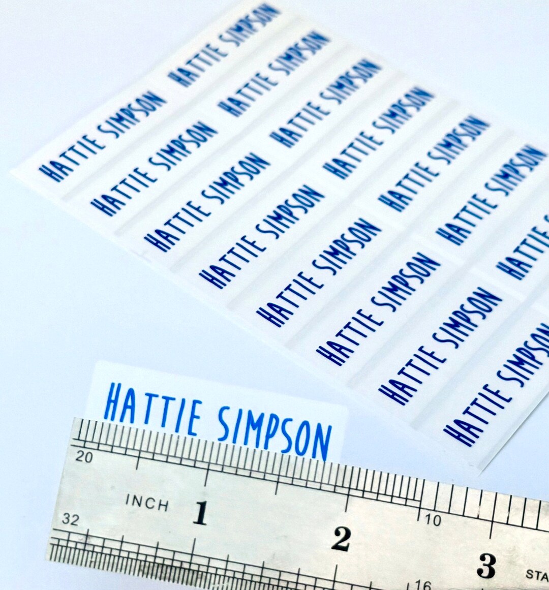 Waterproof Name Stickers: Clear Labels With Blue Ink, Personalized - Etsy