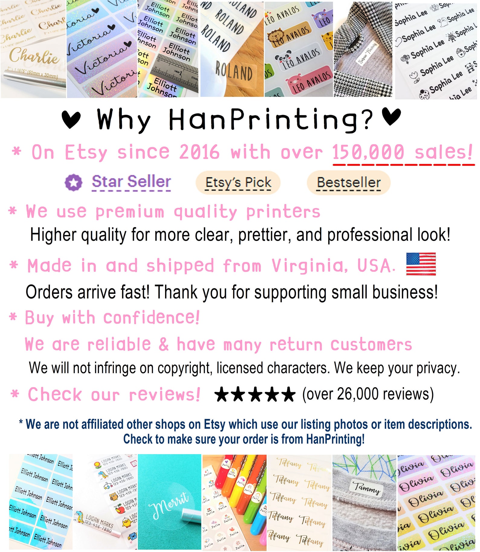 Glitter Rainbow Waterproof Long Name Stickers Daycare Labels Print Kids Labels Long Size ...