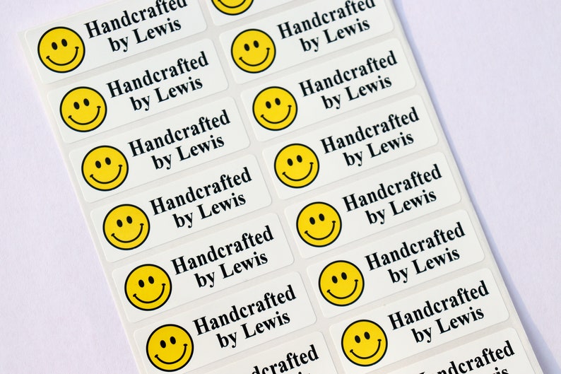 Buy Custom Waterproof Name Stickers: Smiley Face School Labels Online ...