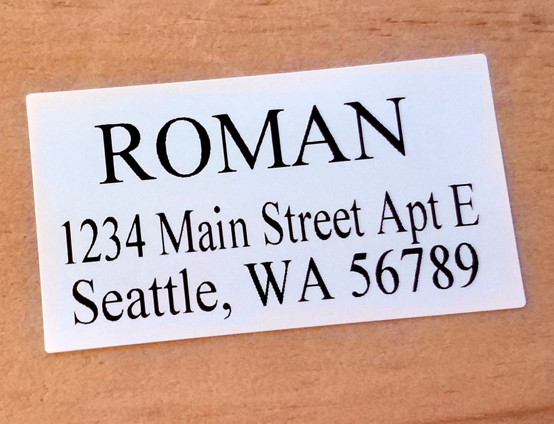Custom Times New Roman Return Address Labels: Waterproof, Fadeproof - Etsy