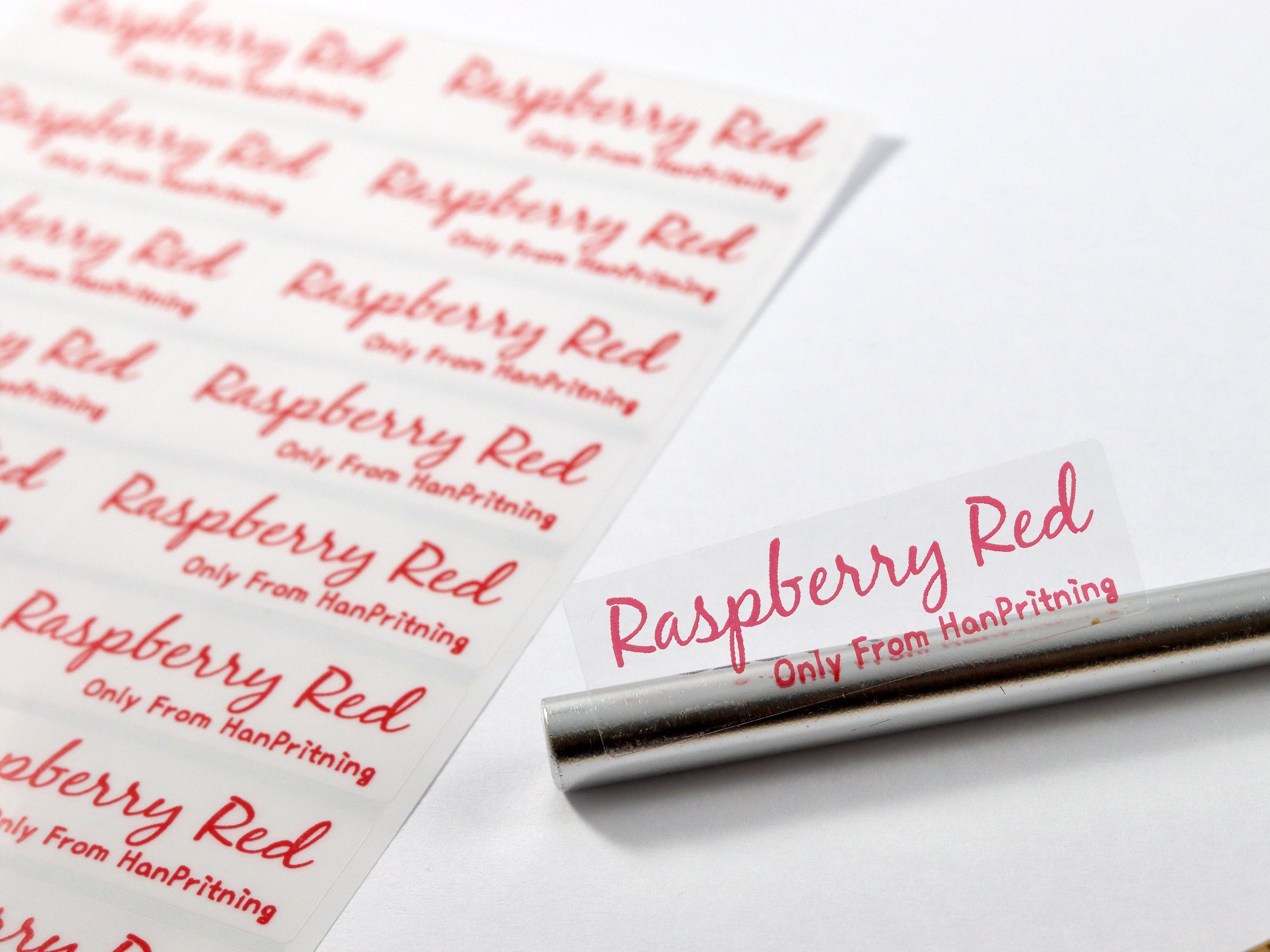 RED INK Long Size Clear Kids Labels Waterproof Name - Etsy