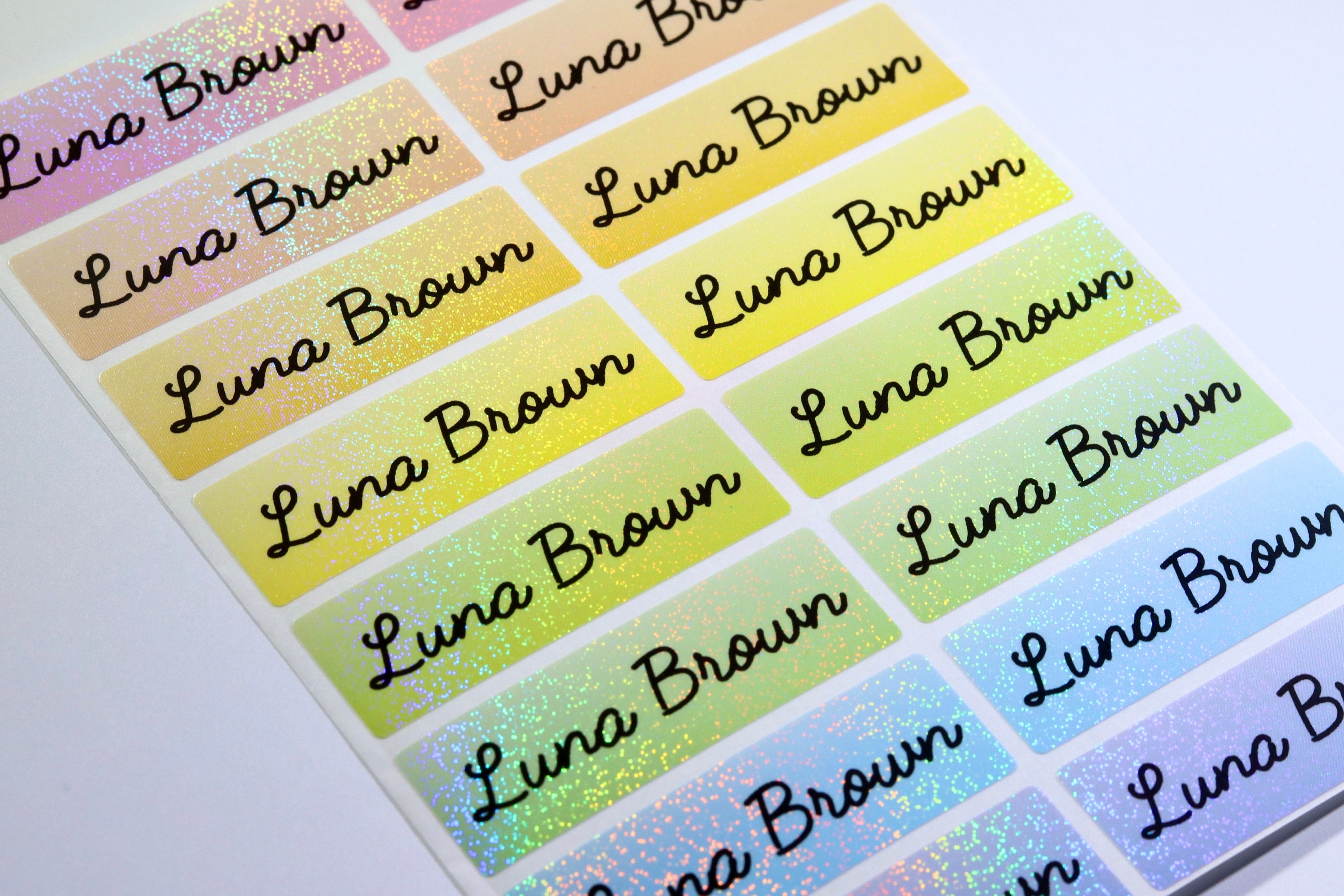Glitter Rainbow Waterproof Long Name Stickers Daycare Labels - Etsy