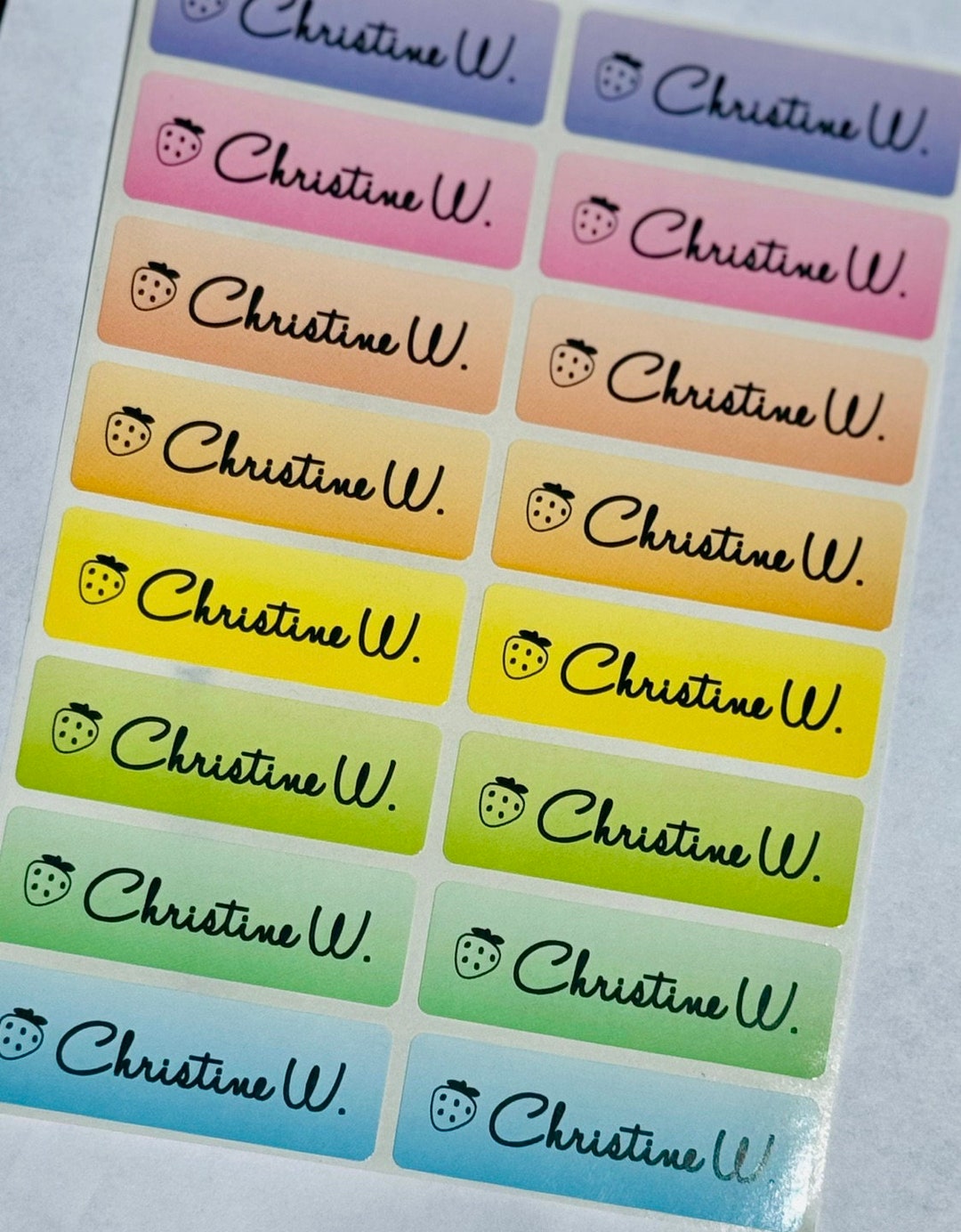 Rainbow Waterproof Long Name Stickers With Girl Images No Glitter ...