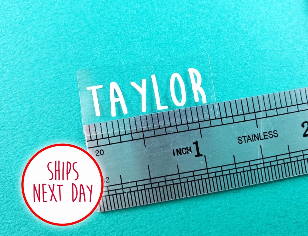 White Ink Clear Name Stickers: Waterproof Daycare Medium Labels - Etsy