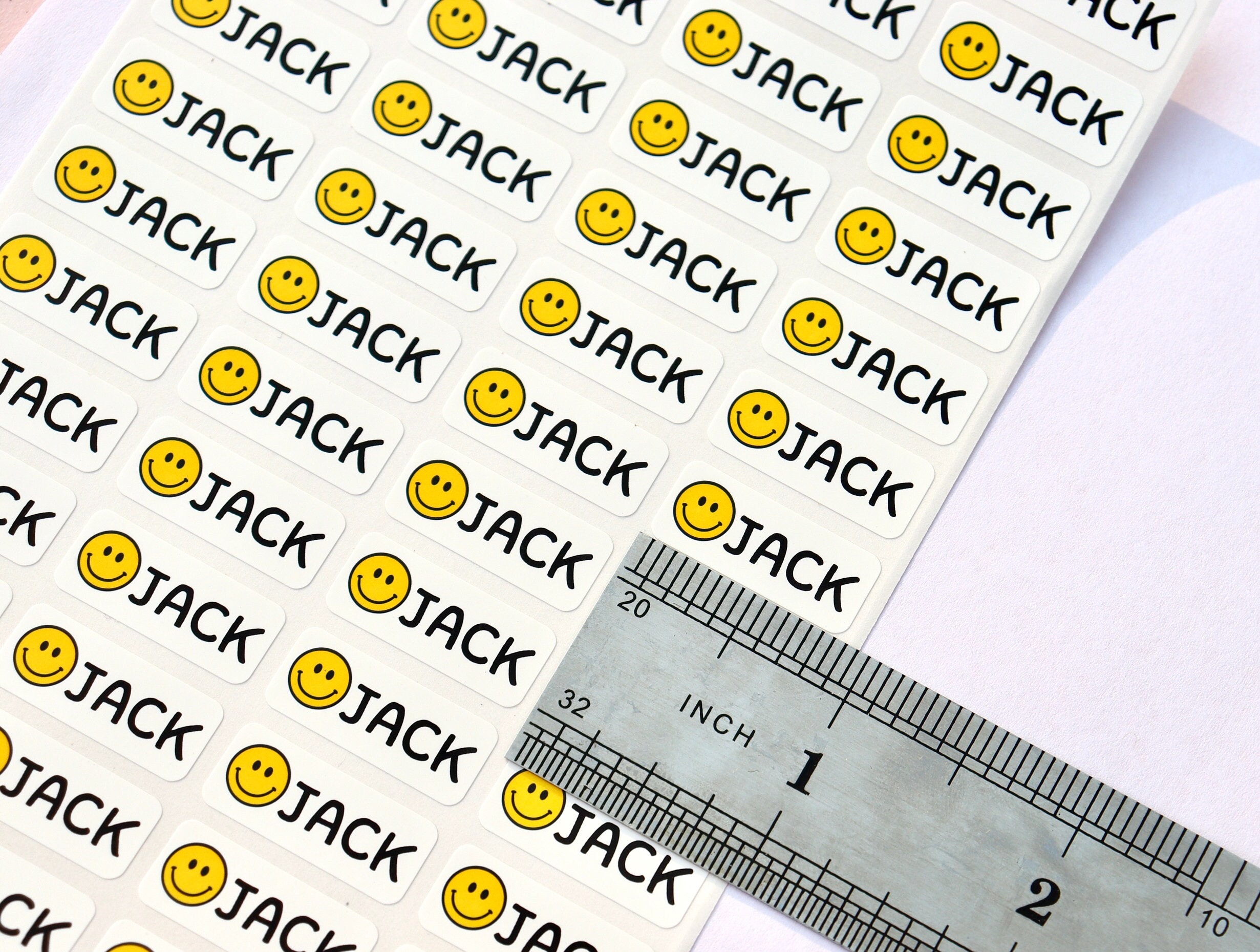 Smiley Face Waterproof Name Stickers: Daycare & Kids Labels - Etsy