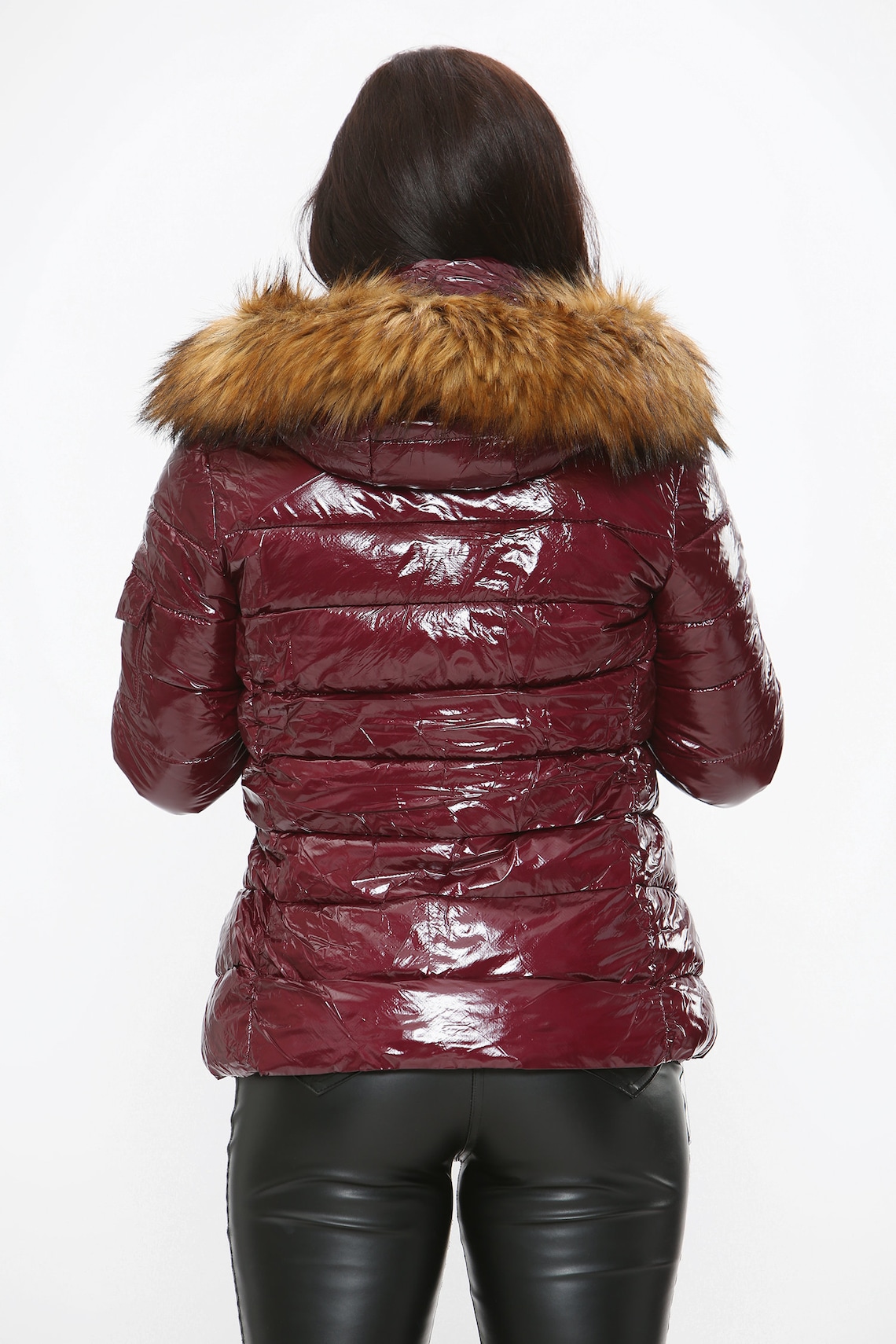 Womens Wet Look Jacket Ladies Puffer Padded Jacket Size UK - Etsy