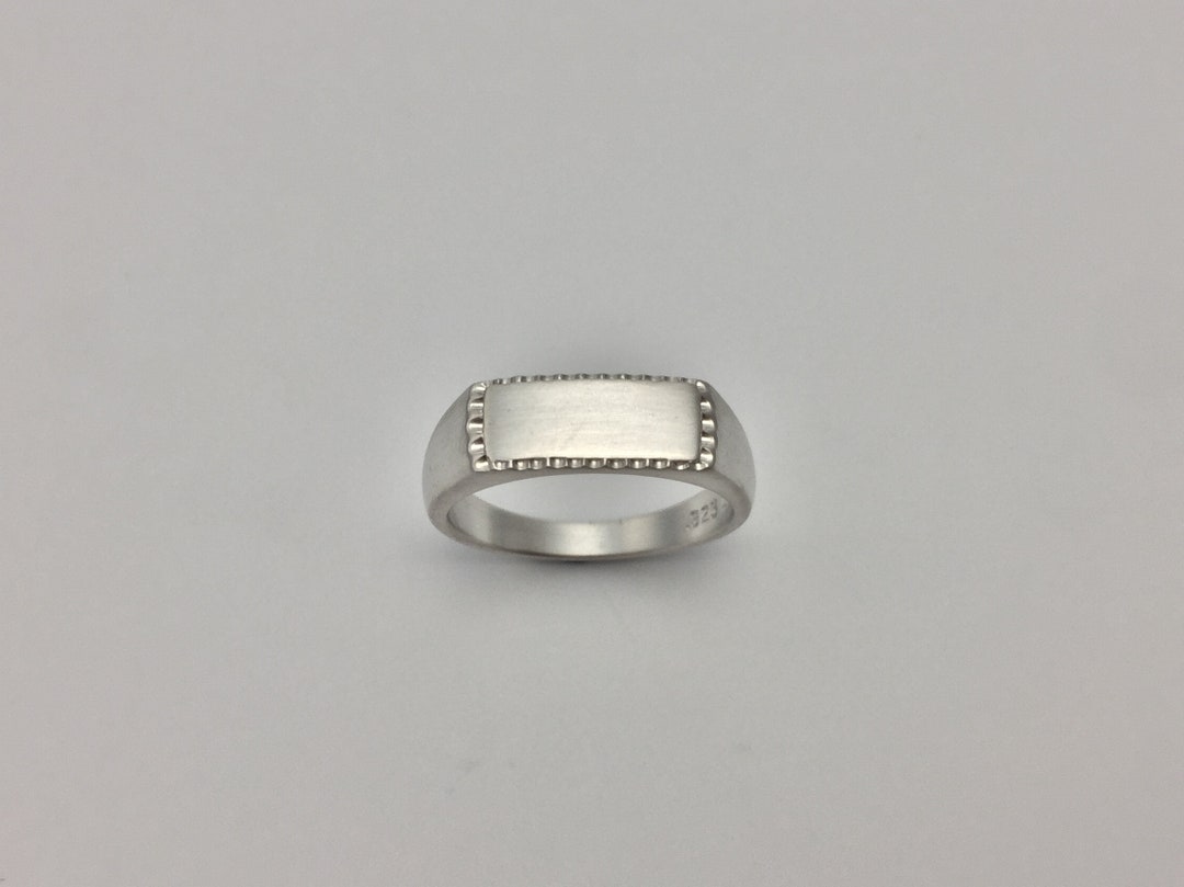 Handmade Sterling Silver Flat Signet Ring – Unisex Silver Signet Ring ...
