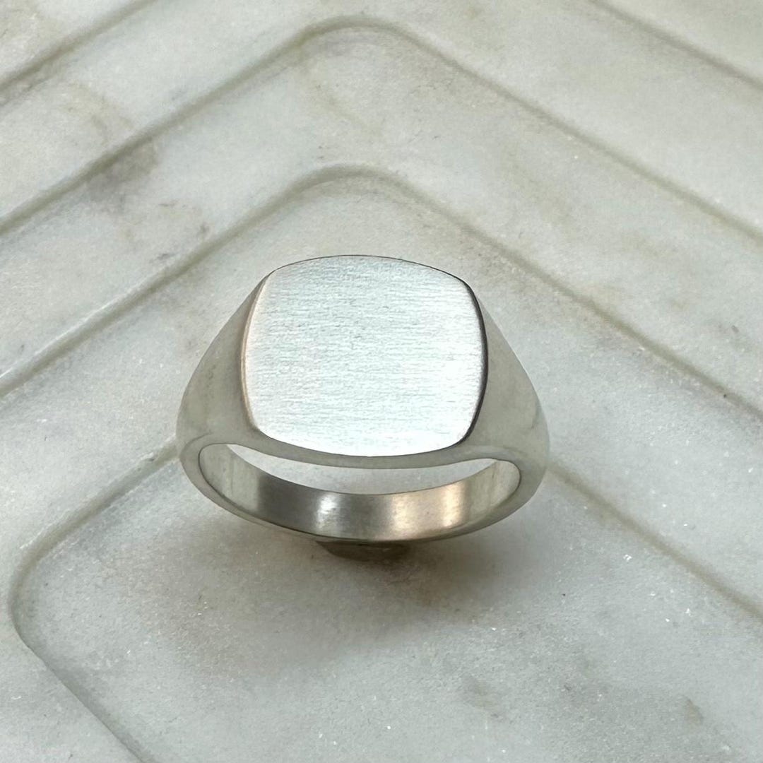 Handmade Sterling Silver Square Signet Ring – Classic Silver Signet ...