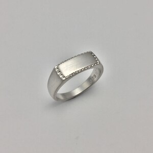Handmade Sterling Silver Flat Signet Ring – Unisex Silver Signet Ring ...