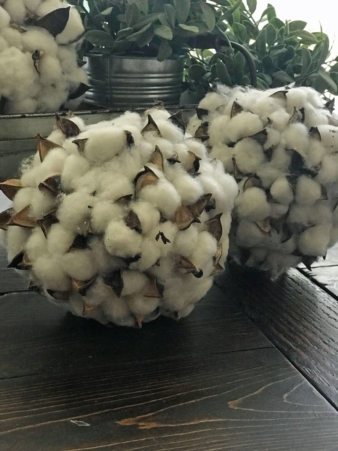 4 or 6 Cotton Ball Sphere-Cotton Decor-Decorative | Etsy