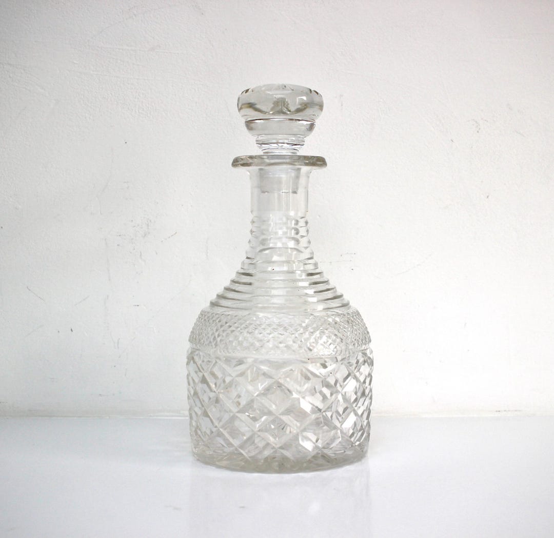 Antique Heavy Cut Glass Mallet Decanter, - Etsy