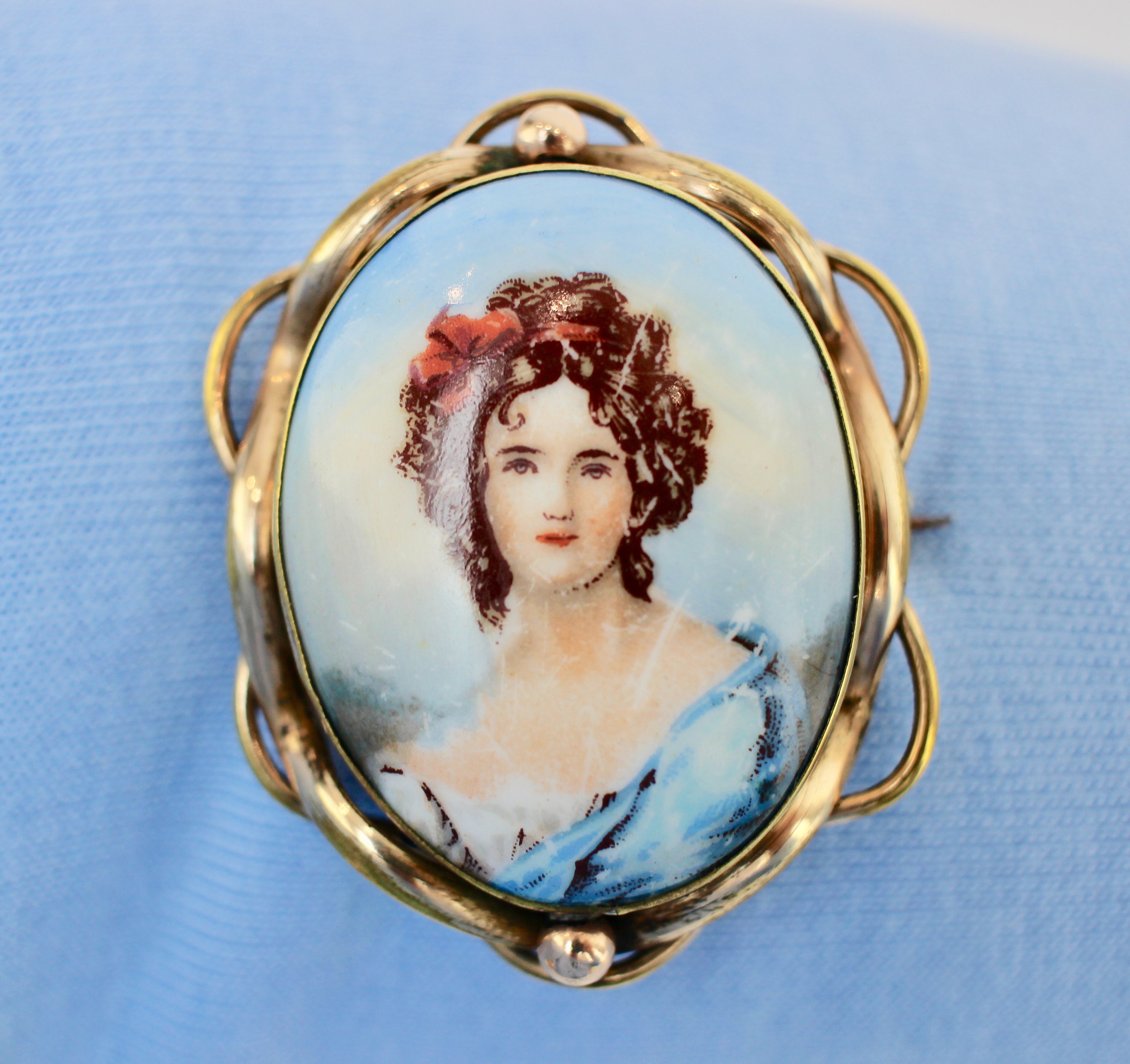 Hand Painted Porcelain Portrait Brooch C. 1850's - Etsy UK