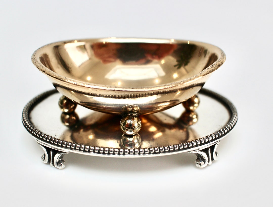 Set of Table Salts, Copper & Silver Plate Table Salts - Etsy