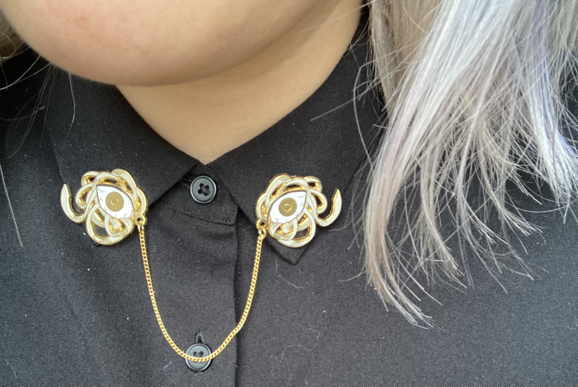 Aizawa Shouta Gold Enamel Collar Pins - Etsy