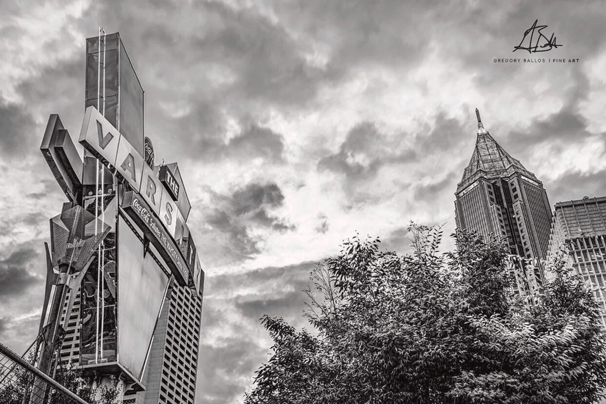 The Varsity Neon Sign Atlanta Georgia Print Black and White | Etsy