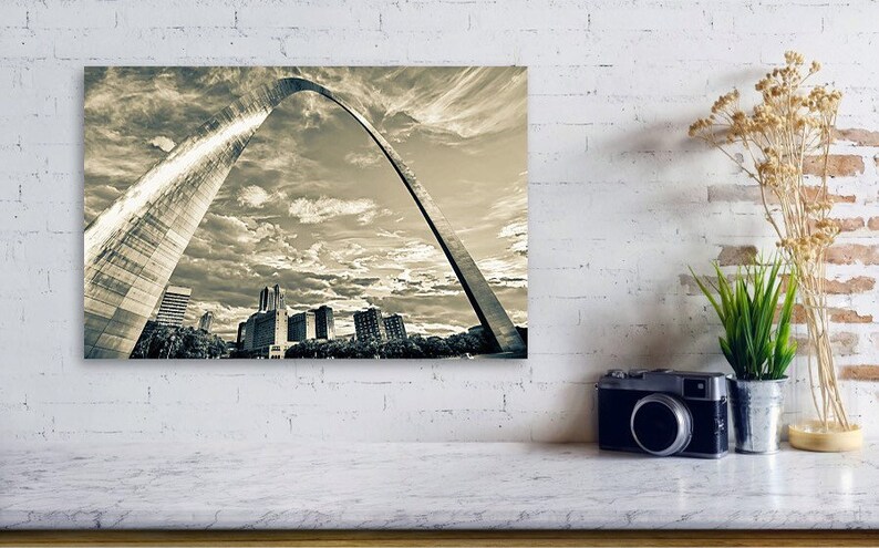 Saint Louis Print Gateway Arch Sepia Art St Louis Skyline | Etsy