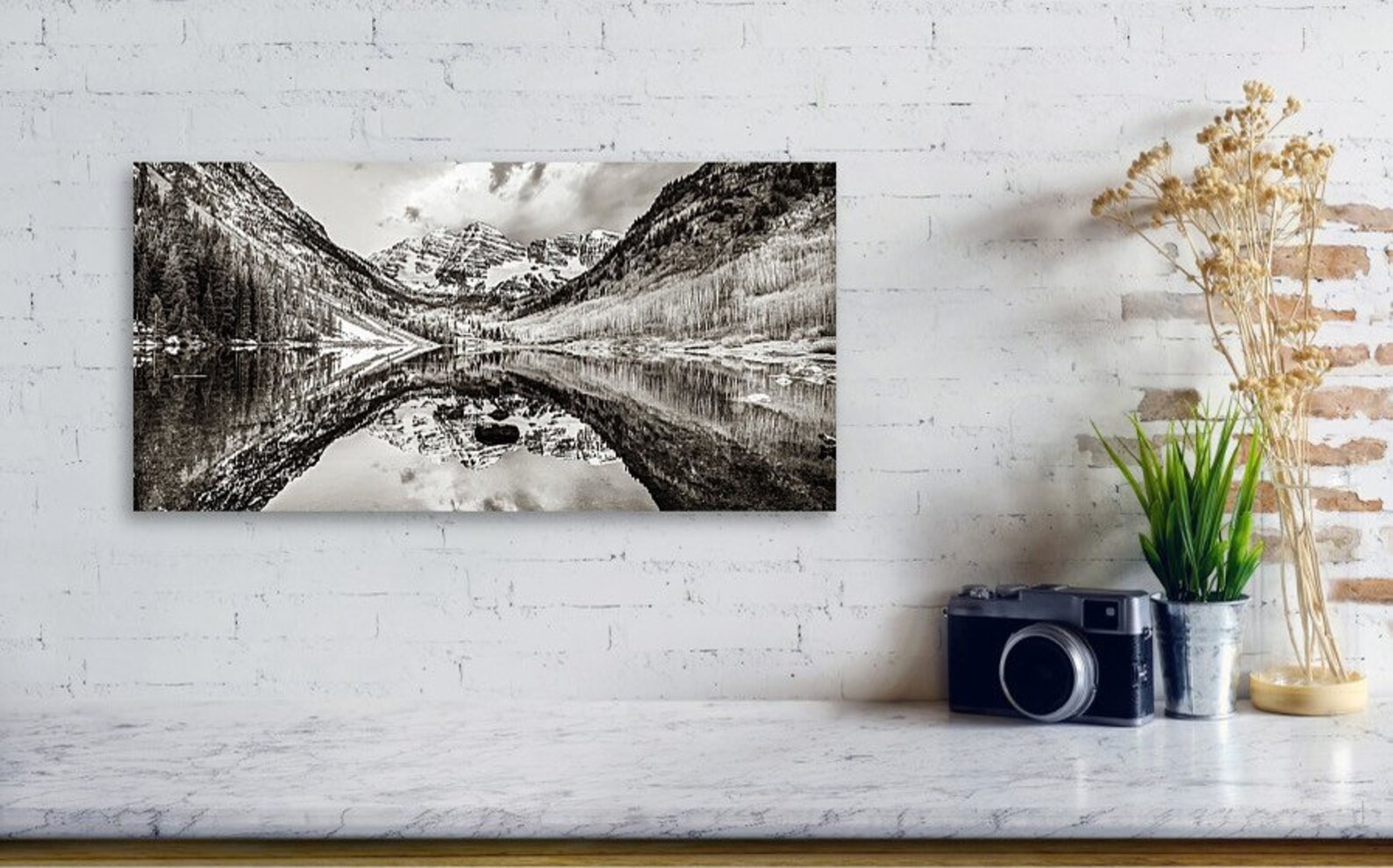 Maroon Bells Print Aspen Colorado Art Sepia Landscape | Etsy