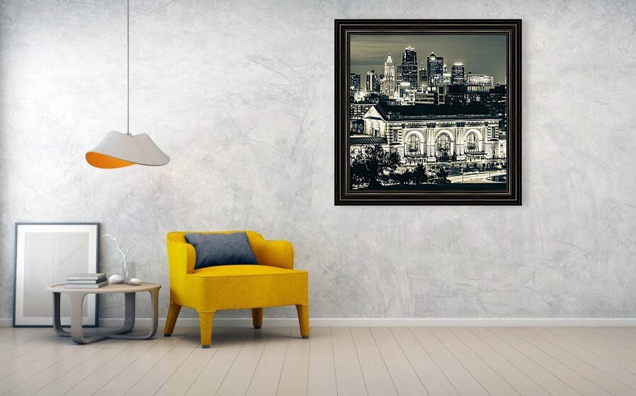 Kansas City Skyline KC Skyline Art Sepia Decor Cityscape - Etsy