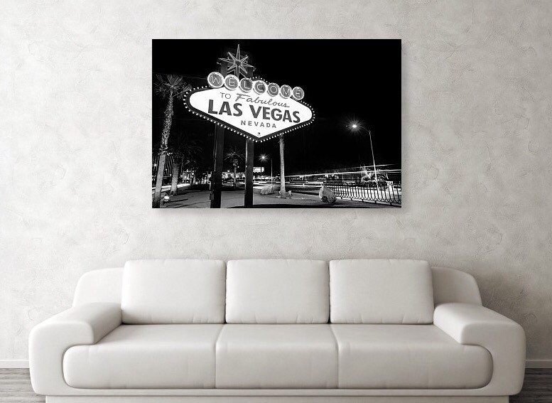Las Vegas Welcome Sign Wall Art Print Monochrome Wall Decor | Etsy