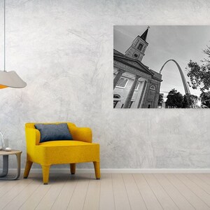 Saint Louis Skyline Wall Art Print - Monochrome - Black and White - St ...