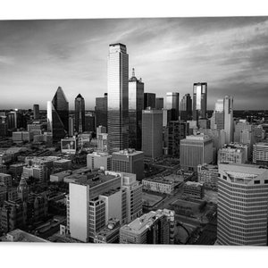 Dallas BW Skyline, Texas Photography, Reunion Tower, Architectural ...