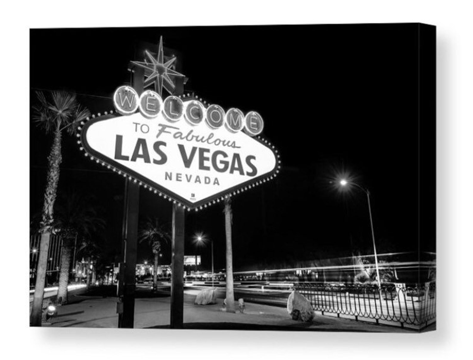 Las Vegas Welcome Sign Wall Art Print Monochrome Wall Decor - Etsy