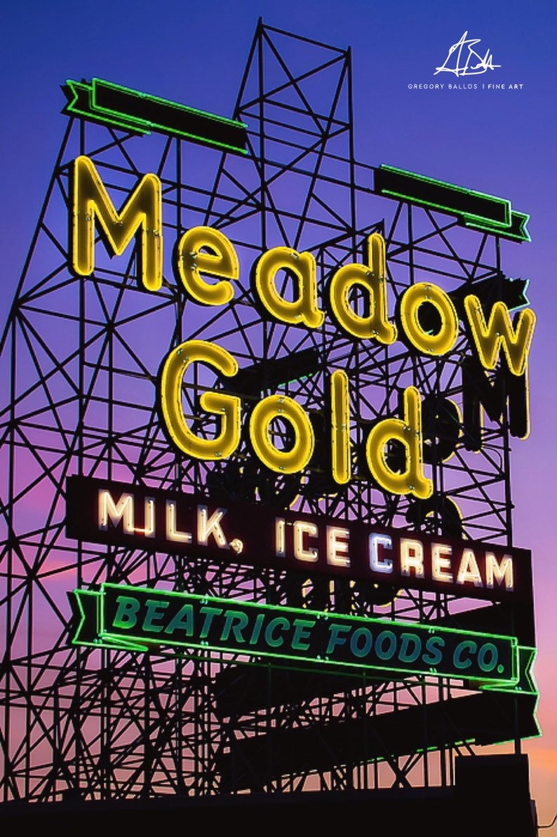 Tulsa Meadow Gold Neon Route 66 Neon Neon Sign Print Tulsa | Etsy