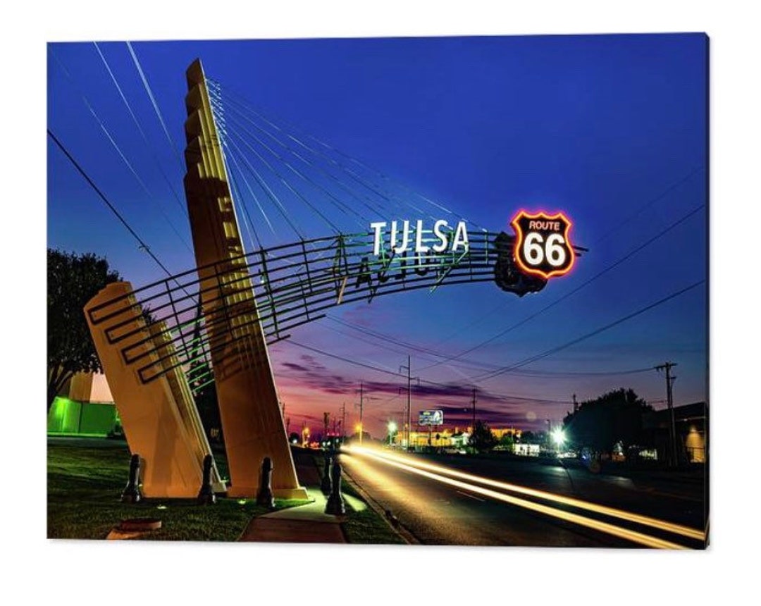 Tulsa Oklahoma Route 66 Arch: Vintage Neon Sign Photography - Etsy