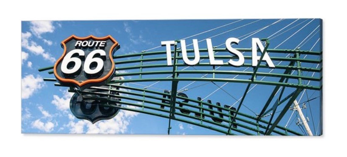 Tulsa Panorama Route 66 Neon Sign Tulsa Oklahoma Panoramic | Etsy