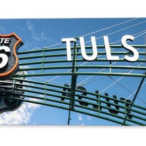Tulsa Panorama, Route 66 Neon Sign, Tulsa Oklahoma Panoramic, Tulsa OK ...